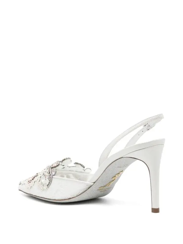 Rene Caovilla 90mm Veneziana Pumps - White