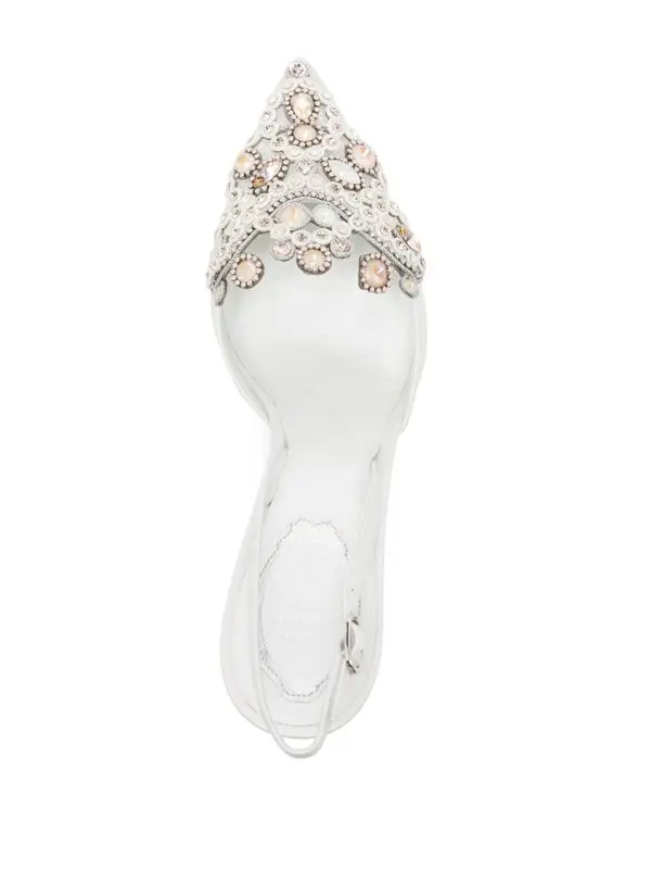 Rene Caovilla 90mm Veneziana Pumps - White