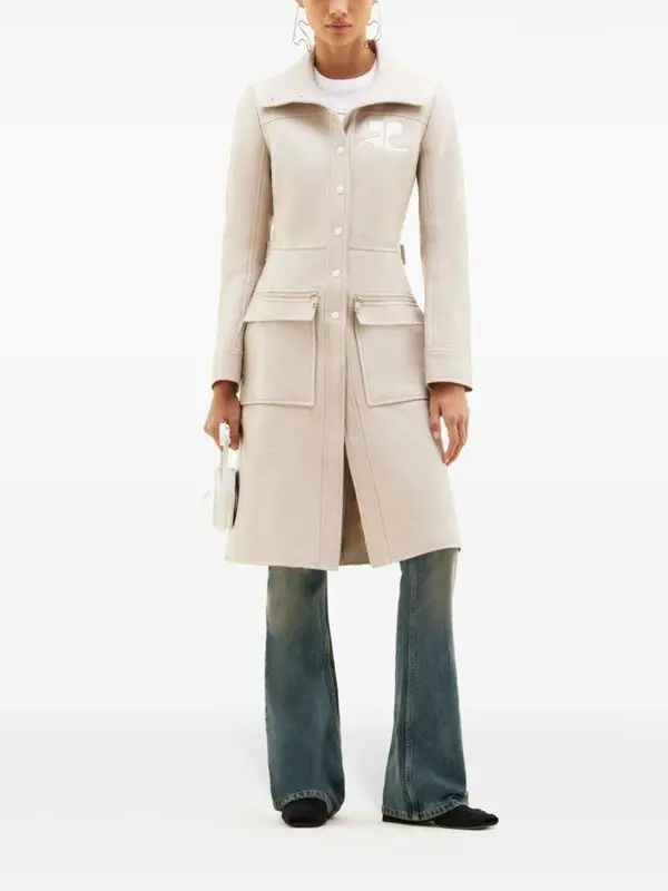 COURREGES Reedition Mid-length Coat - Neutrals