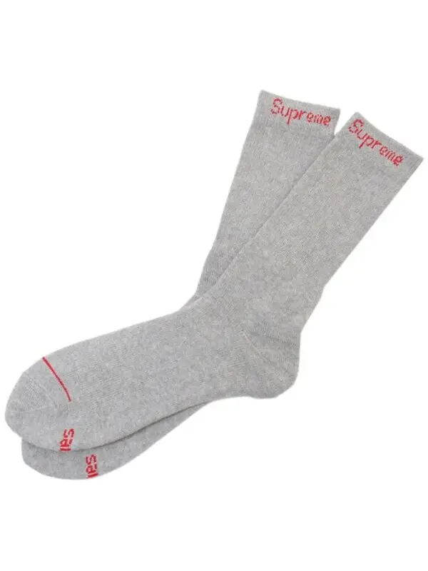 Supreme X Hanes Crew Socks - Grey