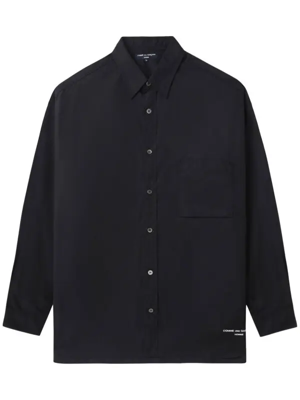 Comme Des Garçons Logo-detail Pocket Shirt - Black