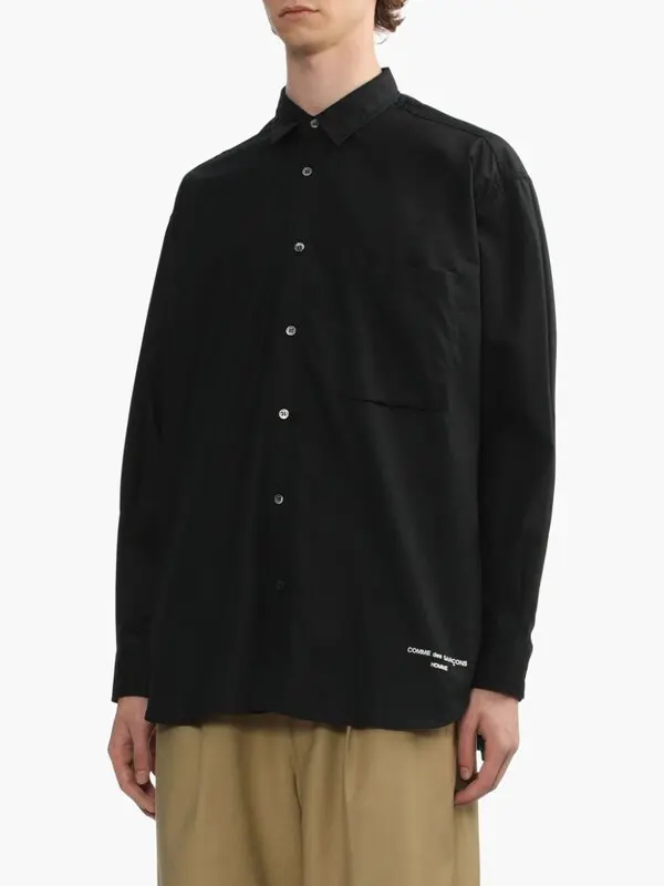 Comme Des Garçons Logo-detail Pocket Shirt - Black