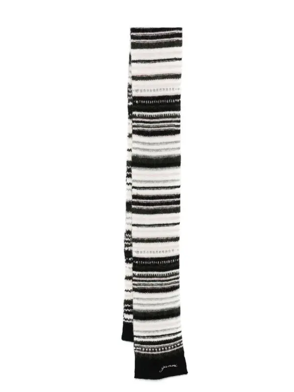 GANNI Striped Scarf