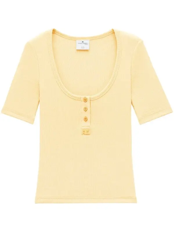 COURREGES Holistic Snaps T-shirt - Yellow