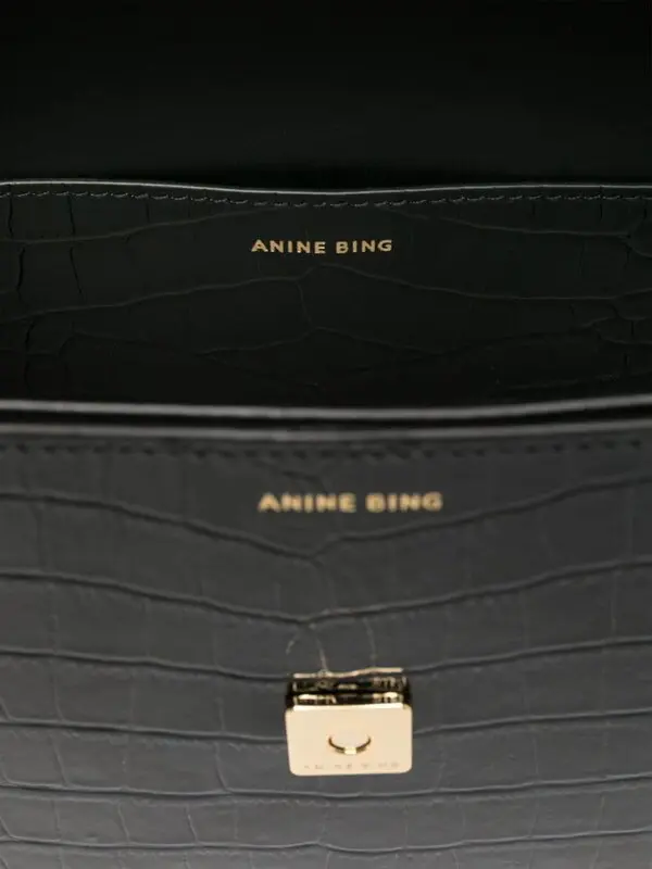 ANINE BING Croc-effect Leather Shoulder Bag
