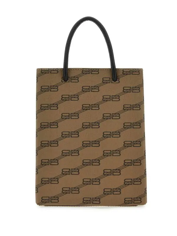 Balenciaga Bb Monogram Print Tote Bag - Brown