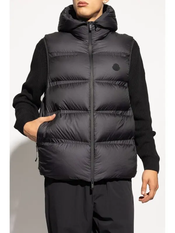 Moncler Lausen Hooded Gilet - Blue | Editorialist