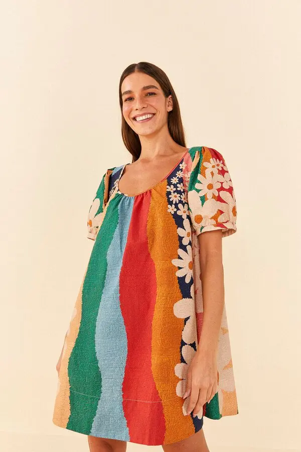Farm Rio Active Organic Cotton Mini Dress - Super Fun Daisy | Editorialist