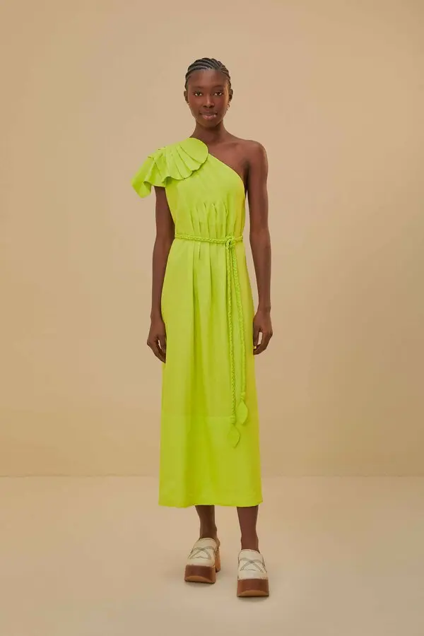 green dress shoe ideas Baby Girl Tropical island Leaf Print Ruffle Flutter Sleeve Dress Green main image 1