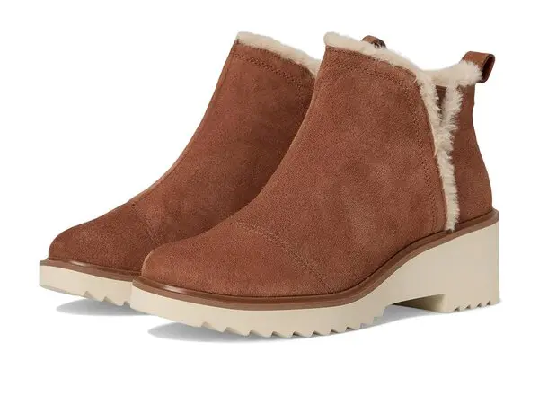 Toms Maude Suede Wedge Boot - Brown