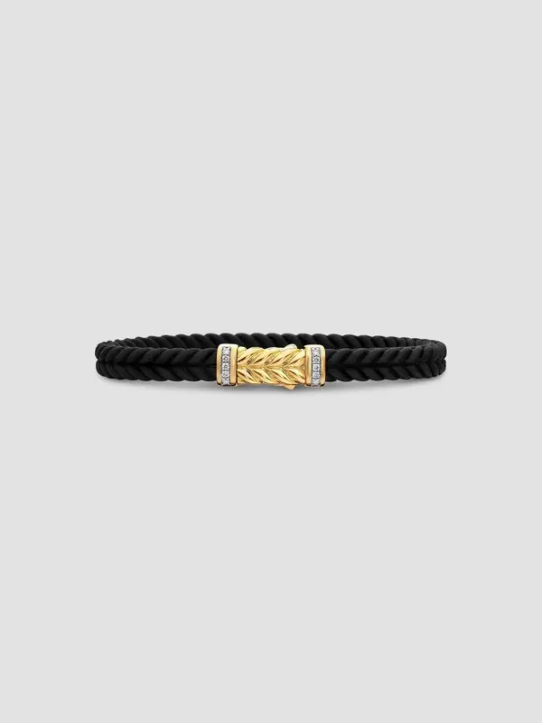 David Yurman Chevron Bracelet In Rubber - Diamond
