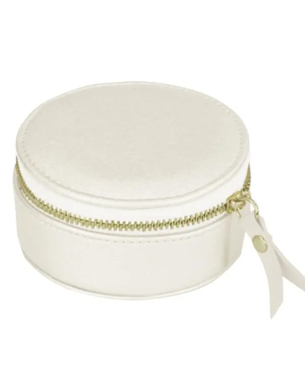 MELE & CO Round Travel Jewelry Case - Ecru