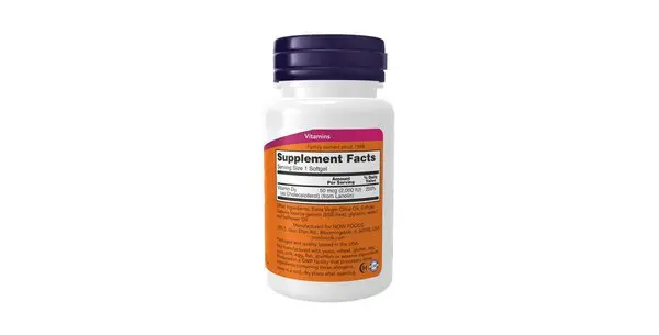 NOW FOODS Vitamin D-3 - No Color