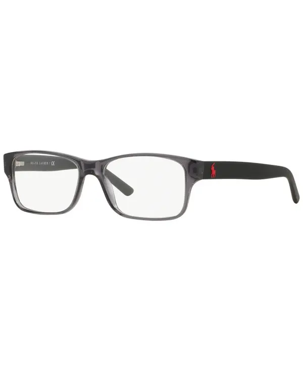 Polo Ralph Lauren Rectangle Eyeglasses - Shiny Transparent Gray