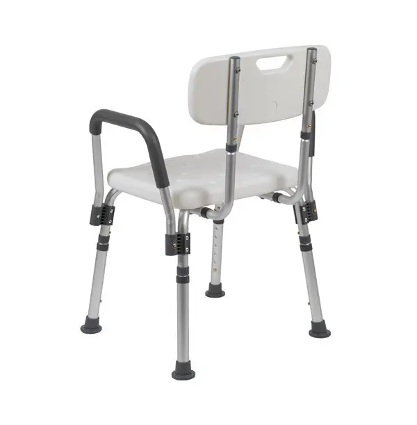 EMMA+OLIVER 300 Lb. Capacity Quick Release Back & Arm Shower Chair - White