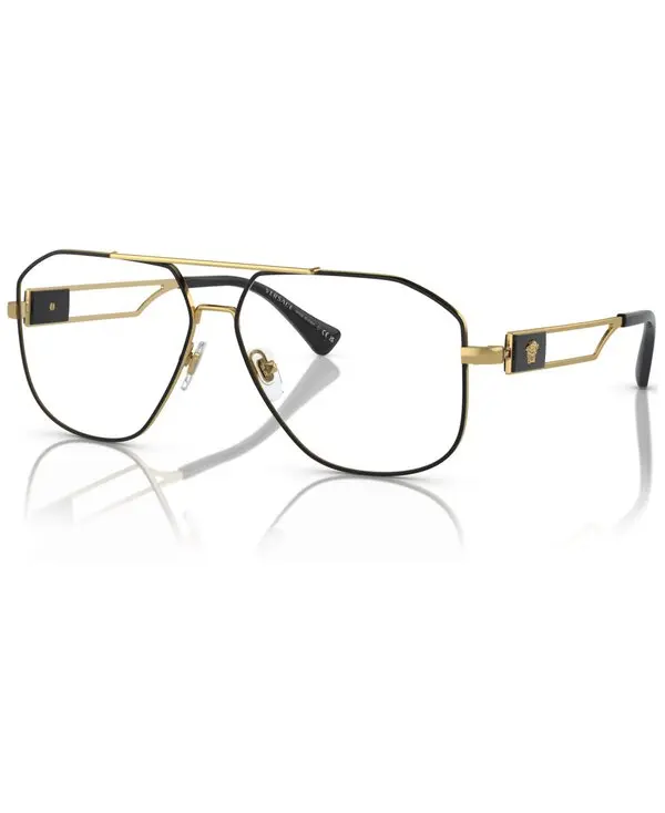 Versace Pilot Eyeglasses - Black,gold-tone
