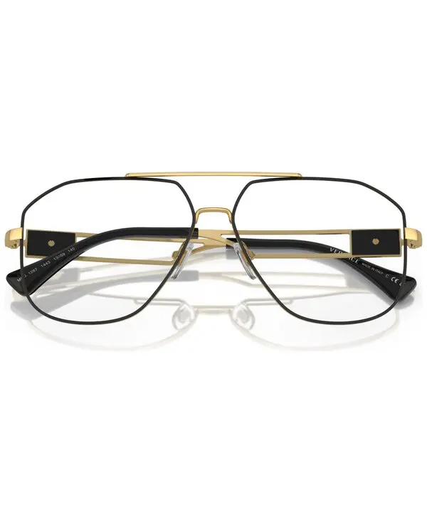 Versace Pilot Eyeglasses - Black,gold-tone