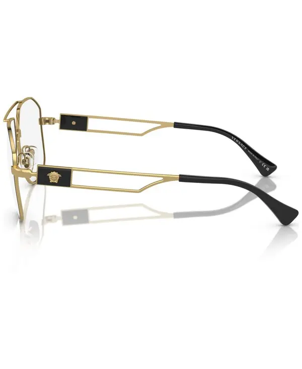 Versace Pilot Eyeglasses - Black,gold-tone