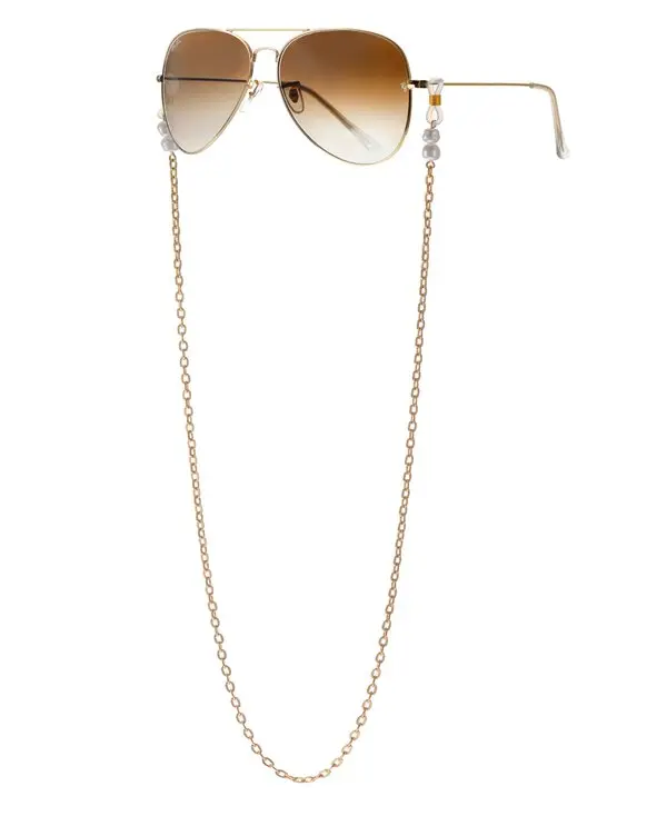 Ettika 18k Gold Plated Imitation Pearl Glasses Chain - Gold-plated