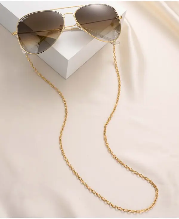 Ettika 18k Gold Plated Imitation Pearl Glasses Chain