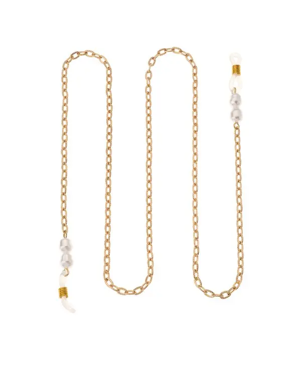 Ettika 18k Gold Plated Imitation Pearl Glasses Chain