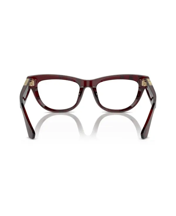 Burberry Full Rim Eyeglasses - Check Red