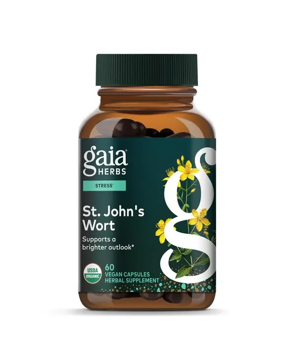 GAIA HERBS St. John's Wort Natural Stress Support Supplement With St. John's Wort - No Color