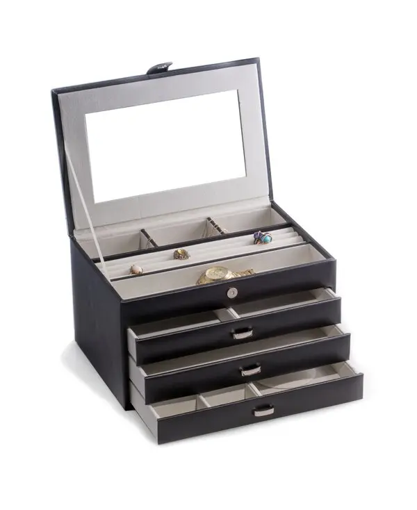 BEY-BERK 4 Level Jewelry Box - Multi