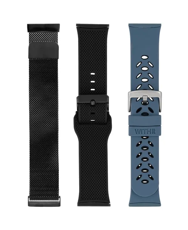 WITHIT Stainless Steel Mesh And Silicone Band 3-pack