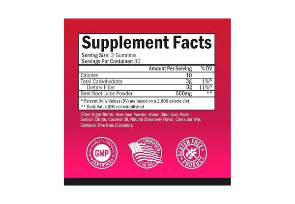 BIOSCHWARTZ Sugar-free Beet Root Gummies Blood Pressure Support