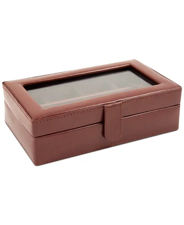BEY-BERK Leather 12-piece Cufflinks Box