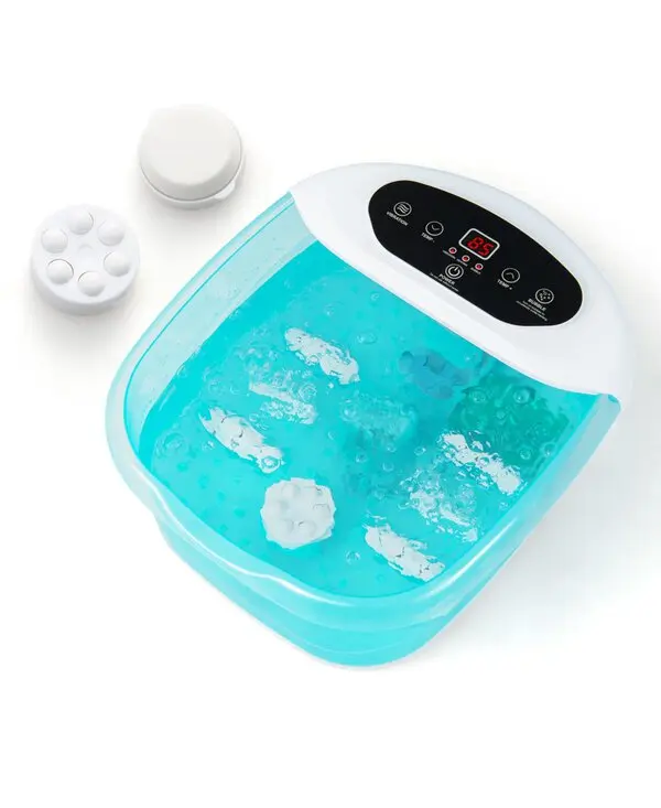 VEBREDA Foot Spa Massager Tub With Removable Pedicure Stone And Massage Beads - Turquoise