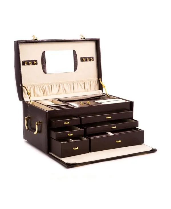 BEY-BERK Croco Jewelry Chest With Levels - Multi