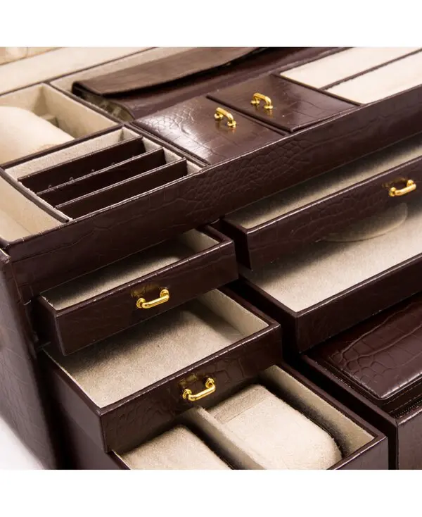 BEY-BERK Croco Jewelry Chest With Levels - Multi