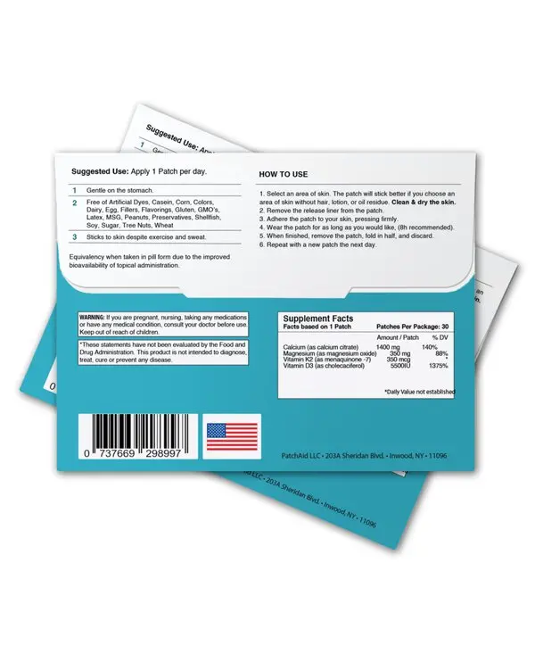 PATCHAID Vitamin D3 Plus Calcium Vitamin Patch