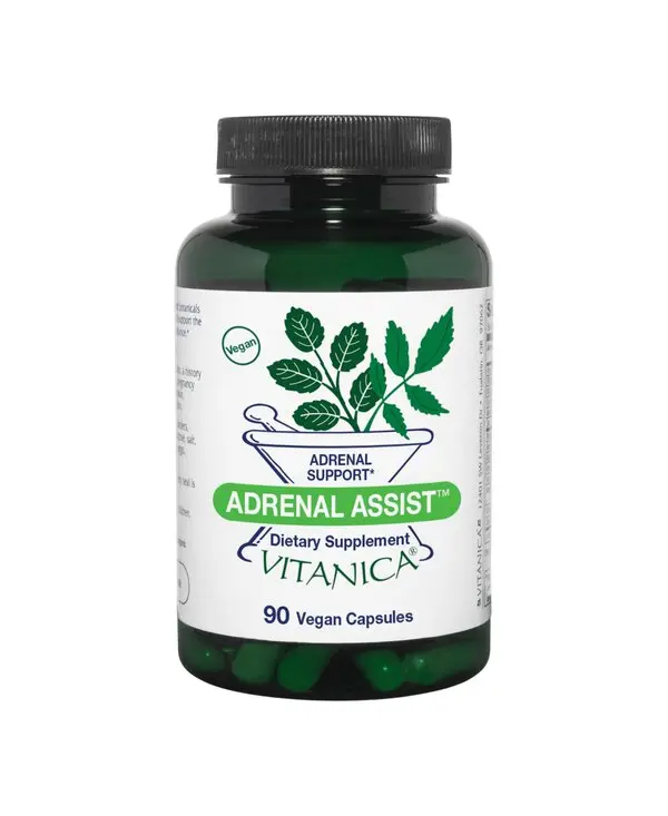 VITANICA Adrenal Assist Nutritional Supplement With Tonic & Adaptogenic Herbs Adrenal & Immune System Support Supplement 90 Capsules - Green