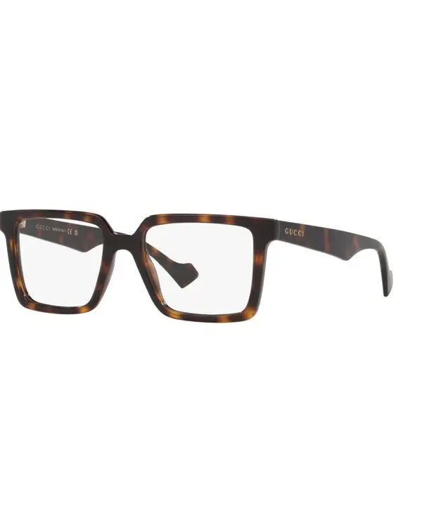 Gucci Rectangle Eyeglasses Full Rim - Tortoise Tan