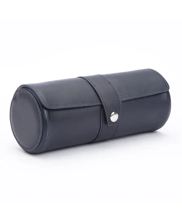 ROYCE NEW YORK Suede Lined Travel Watch Roll - Blue
