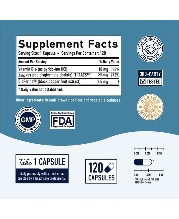 SMNUTRITION Chelated Zinc Supplements