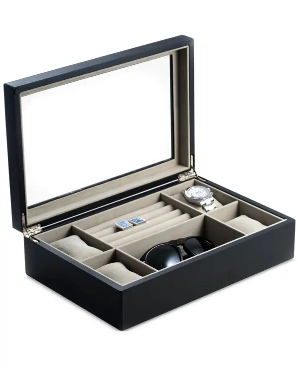 BEY-BERK Wood Valet Case - Matte Black