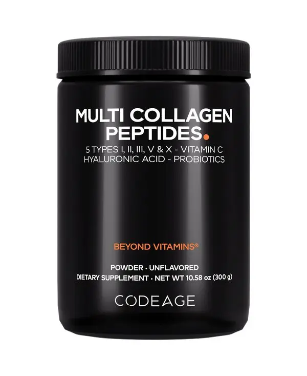 CODEAGE Multi Collagen Peptides Powder + Probiotics Black Edition - White