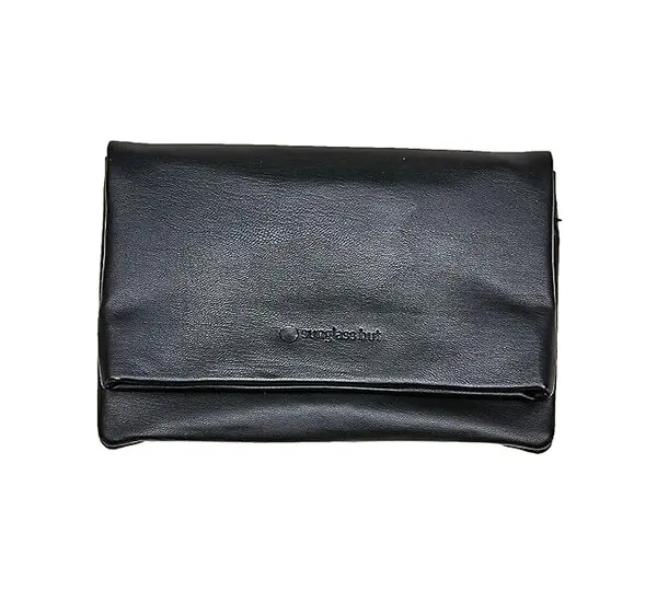 SUNGLASS HUT COLLECTION Sunglass Hut Large Faux Leather Case - Black