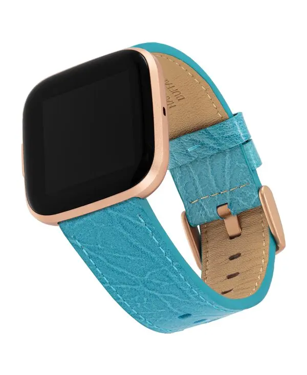 WITHIT Leather Band For Fitbit Versa - Light Blue
