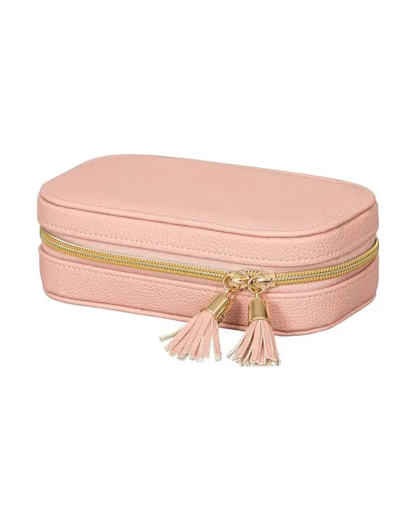 MELE & CO Mele Co. Lucy Travel Jewelry Case In Textured Faux Leather - Pink