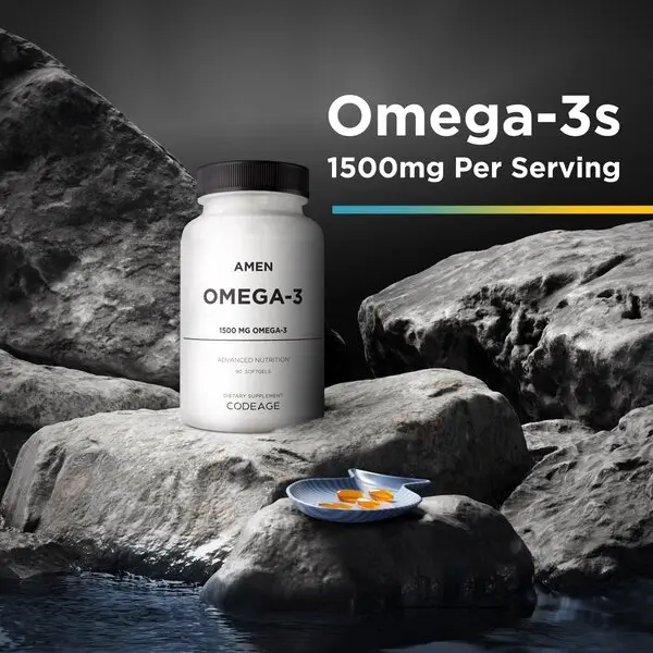 Amen Omega-3 Supplement 1500mg High-potency Daily Omega 3 Epa And Dha Fatty Acids Fish Oil 45-day Supply Omega 3 Fatty Acid Supplements