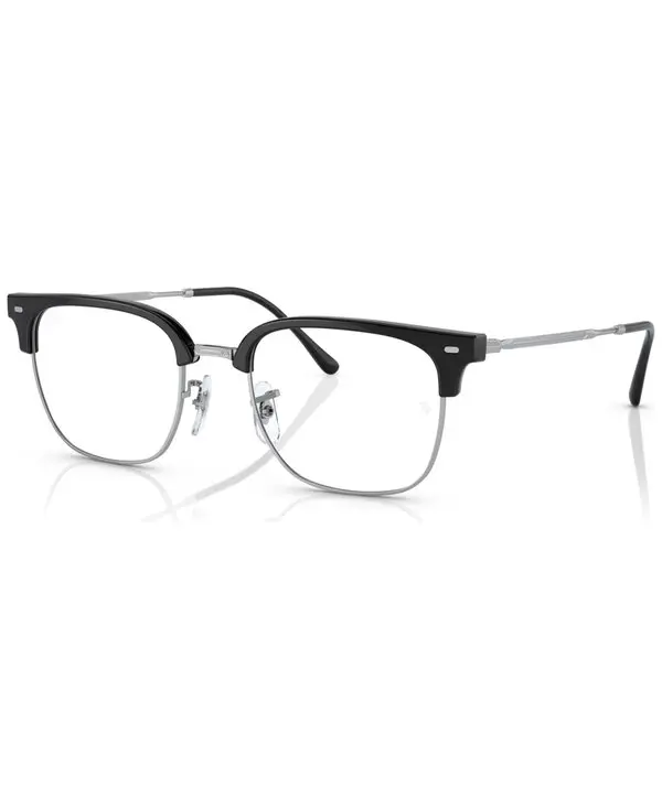 Ray-ban Square Eyeglasses - Black On Silver-tone