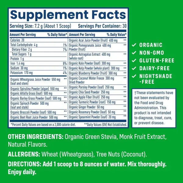 NATIVEPATH Native Greens Superfood Powder – Organic Greens