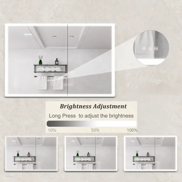 STREAMDALE FURNITURE Streamdale Adjustable Smart Mirror With Display