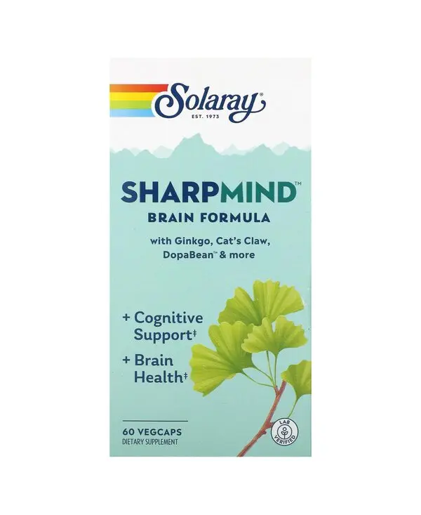 SOLARAY Sharpmind Brain Formula 60 Vegcaps - Assorted Pre-pack (see Table 9
