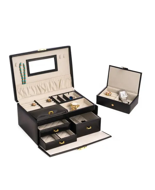 BEY-BERK 2 Level Jewelry Box - Multi
